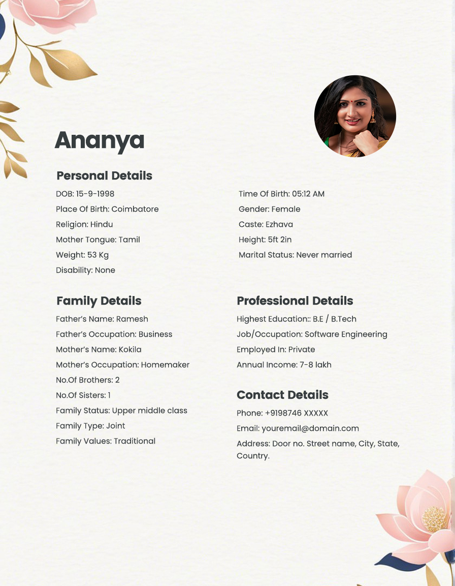 Marriage Biodata for Girl: Tips, Templates, and Everything You Need to ...